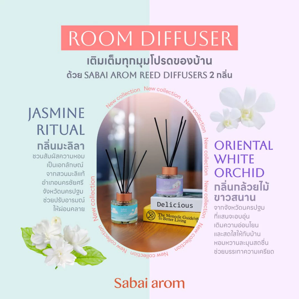 ก้านไม้หอม ปรับอากาศ กลิ่นมะลิ ของขวัญ กิ้ฟเซ็ต ปีใหม่ 100 ml ...